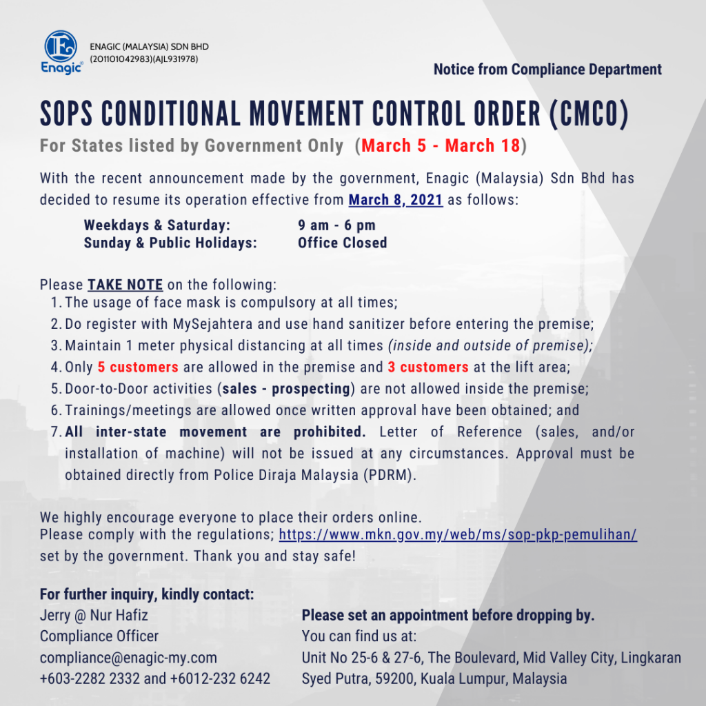 Compliance Flyer - SOP Movement Control Order (MCO) (2) - Enagic ...